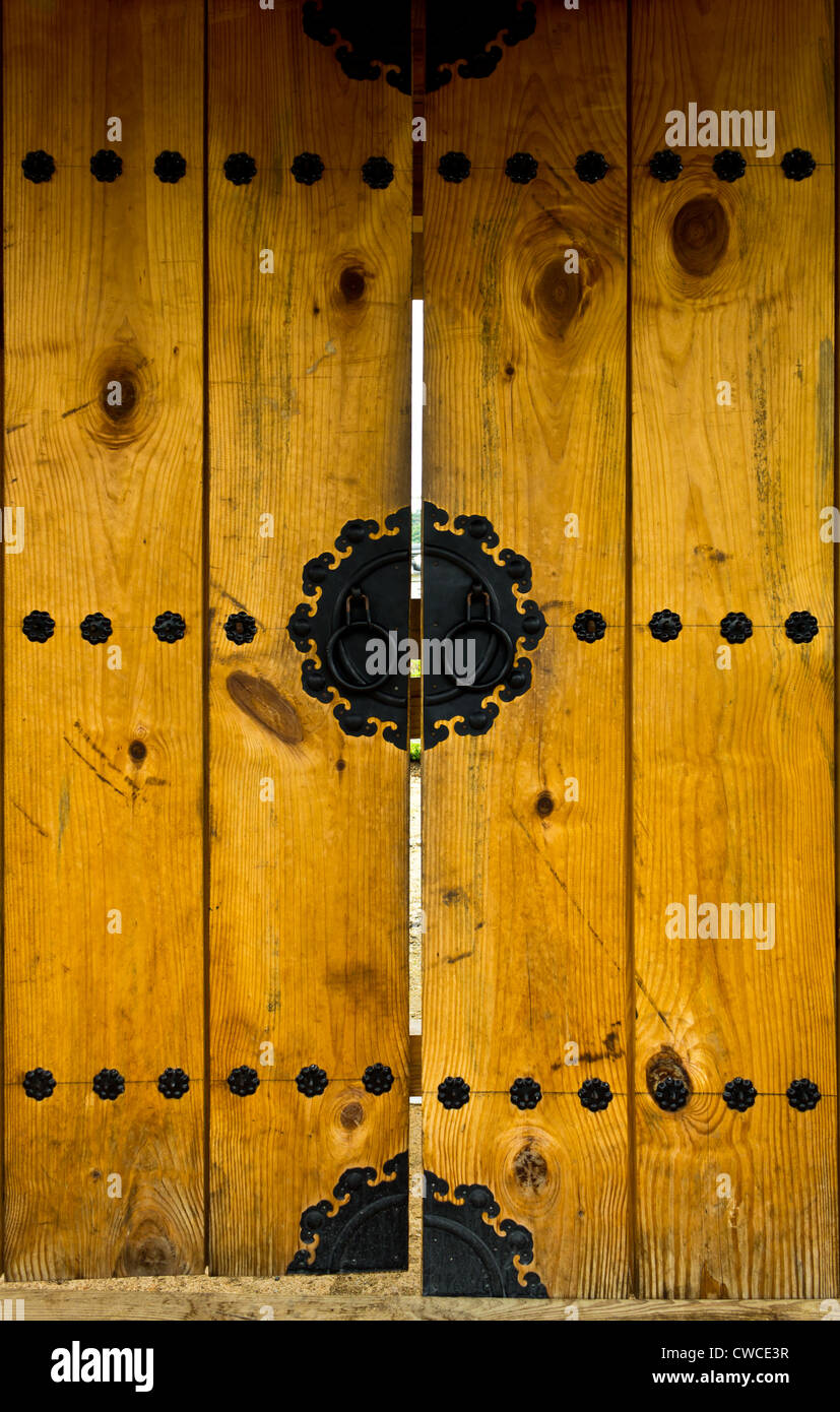 Photo of Wooden Door Slightly Opened Stock Photo - Alamy