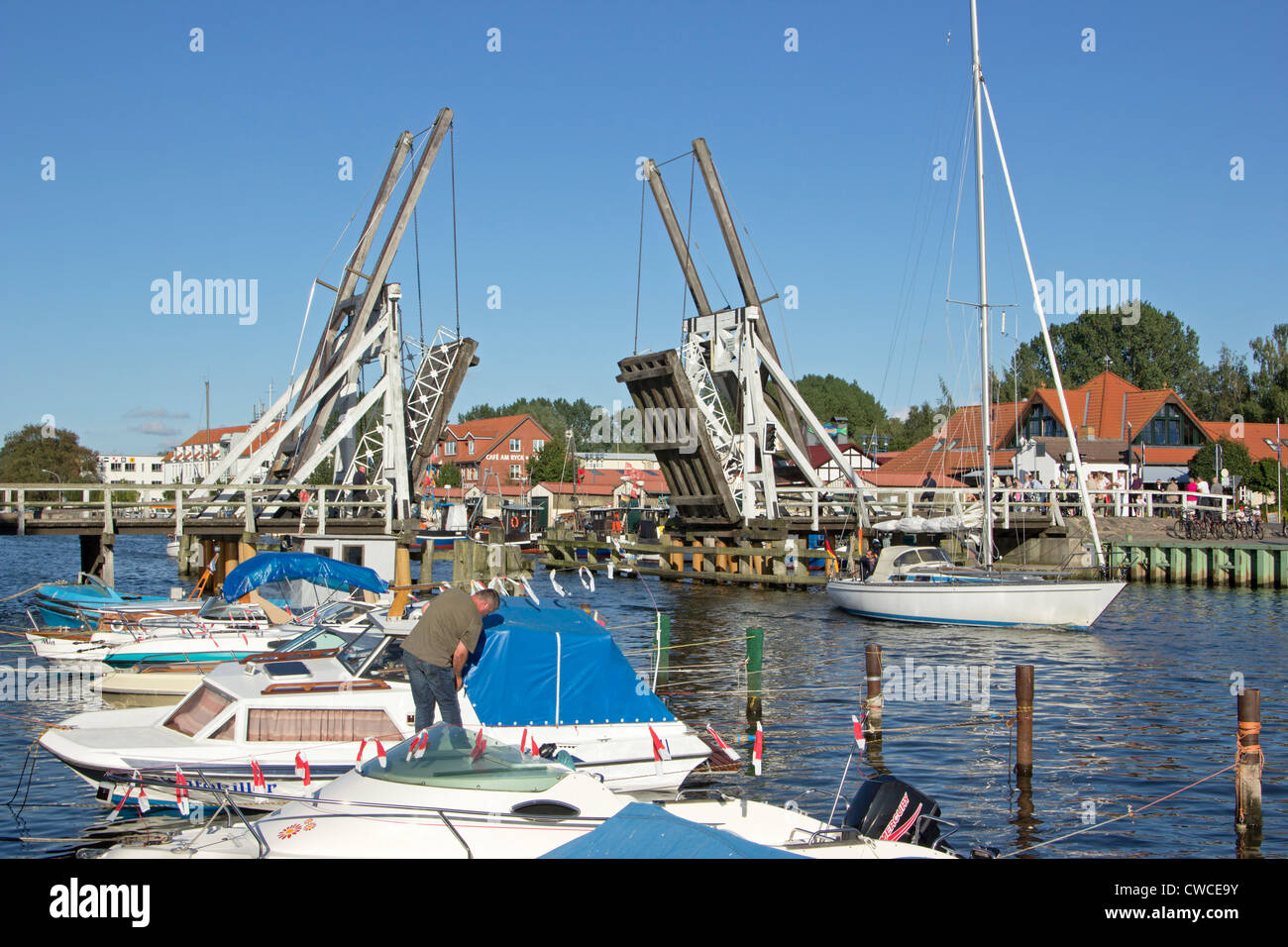 drawbridge, Wiek, Greifswald, Mecklenburg-West Pomerania, Germany Stock ...