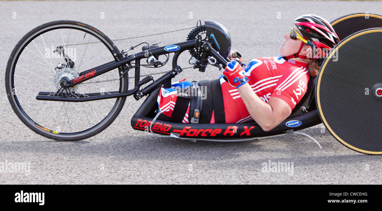 Rachel Morris takes part in the 20km time trial during the Bike ...