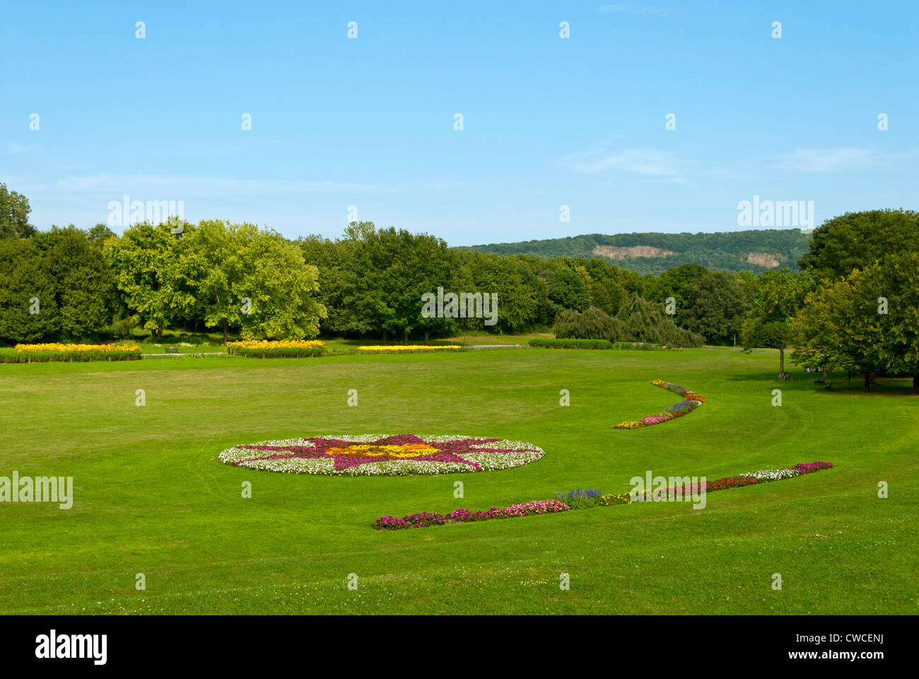 Rheinaue, a leisure park on the banks of the Rhine in Bonn, Germany ...