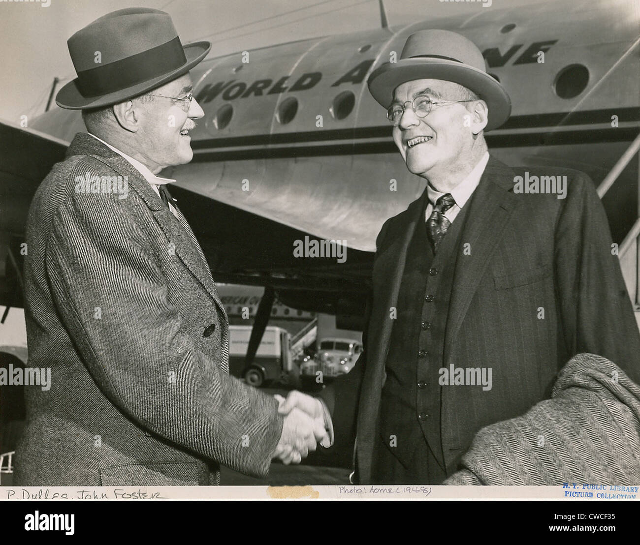 The Dulles brothers meet at La Guardia Airport, on October 4, 1948 ...