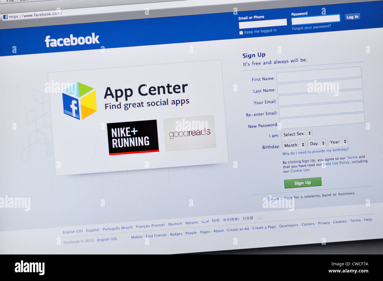 Facebook App Center website Stock Photo - Alamy