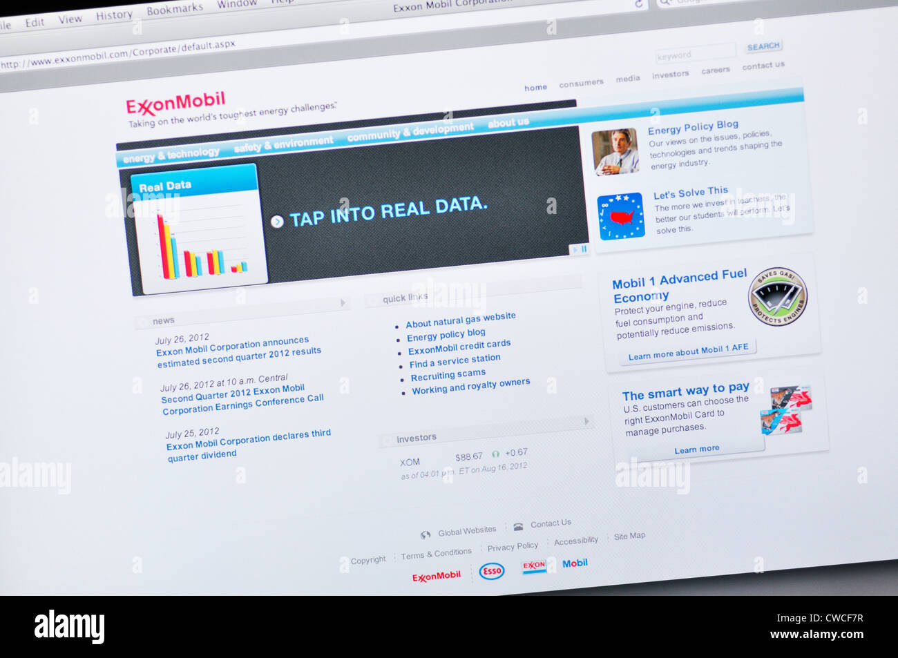 Exxon Mobil website Stock Photo - Alamy