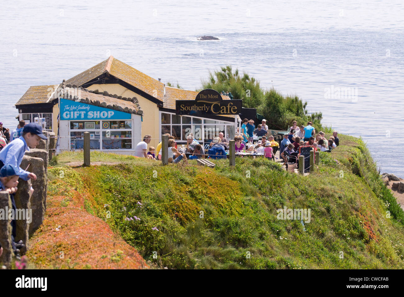 The most southerly cafe n the Cornish coast at Lizard Point Stock Photo ...