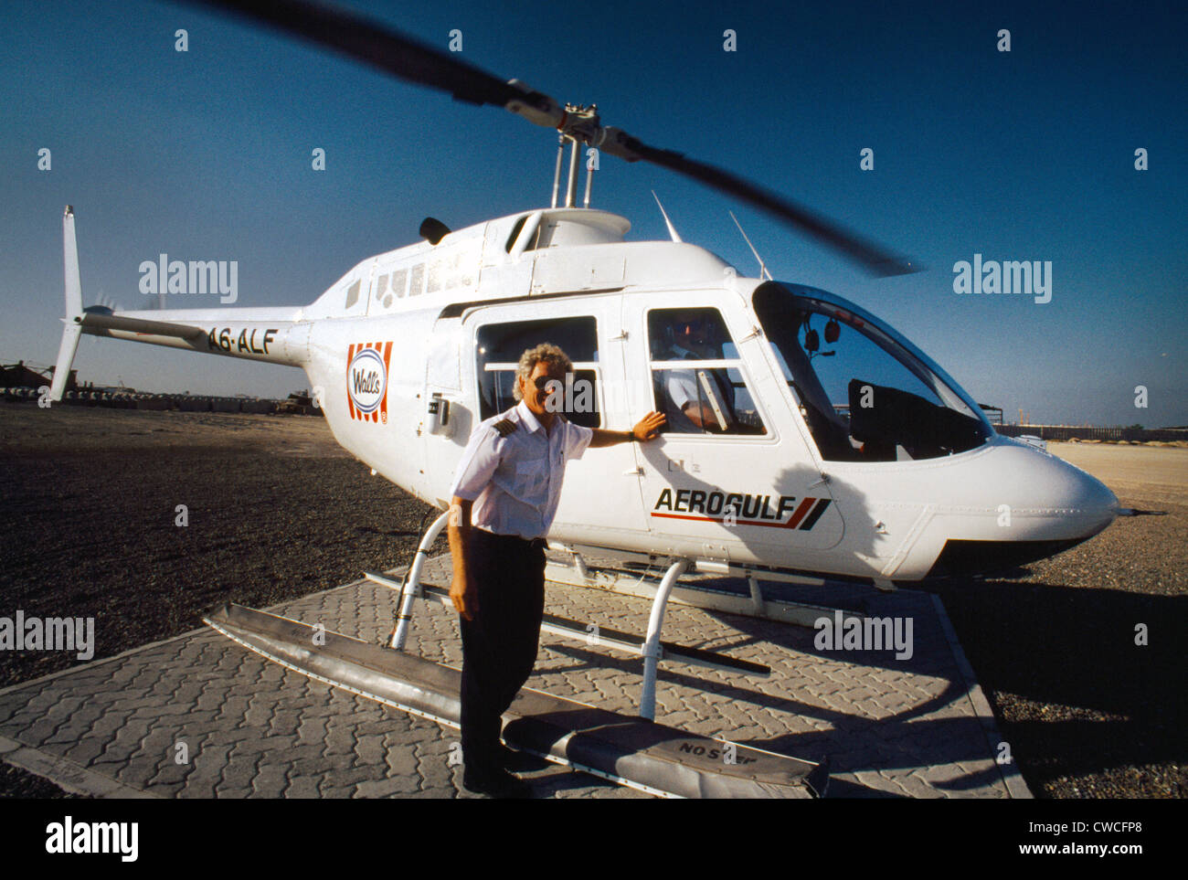 Dubai UAE Aerogulf Helicopter And Pilot (for Hire Stock Photo - Alamy