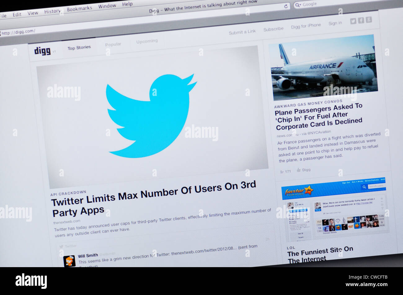 Digg website - social news Stock Photo - Alamy