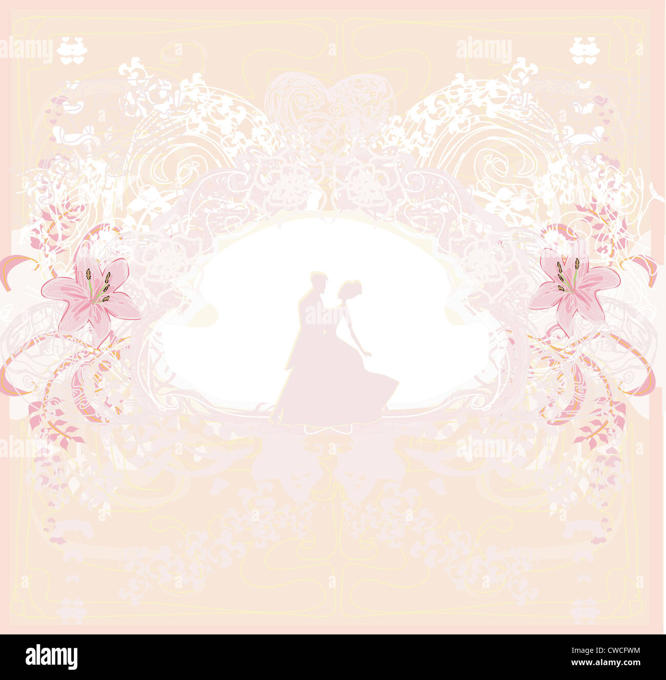 Ballroom dancers - invitation Stock Photo - Alamy