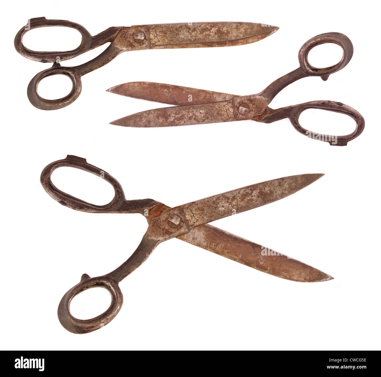 old rusty scissors isolated Stock Photo - Alamy