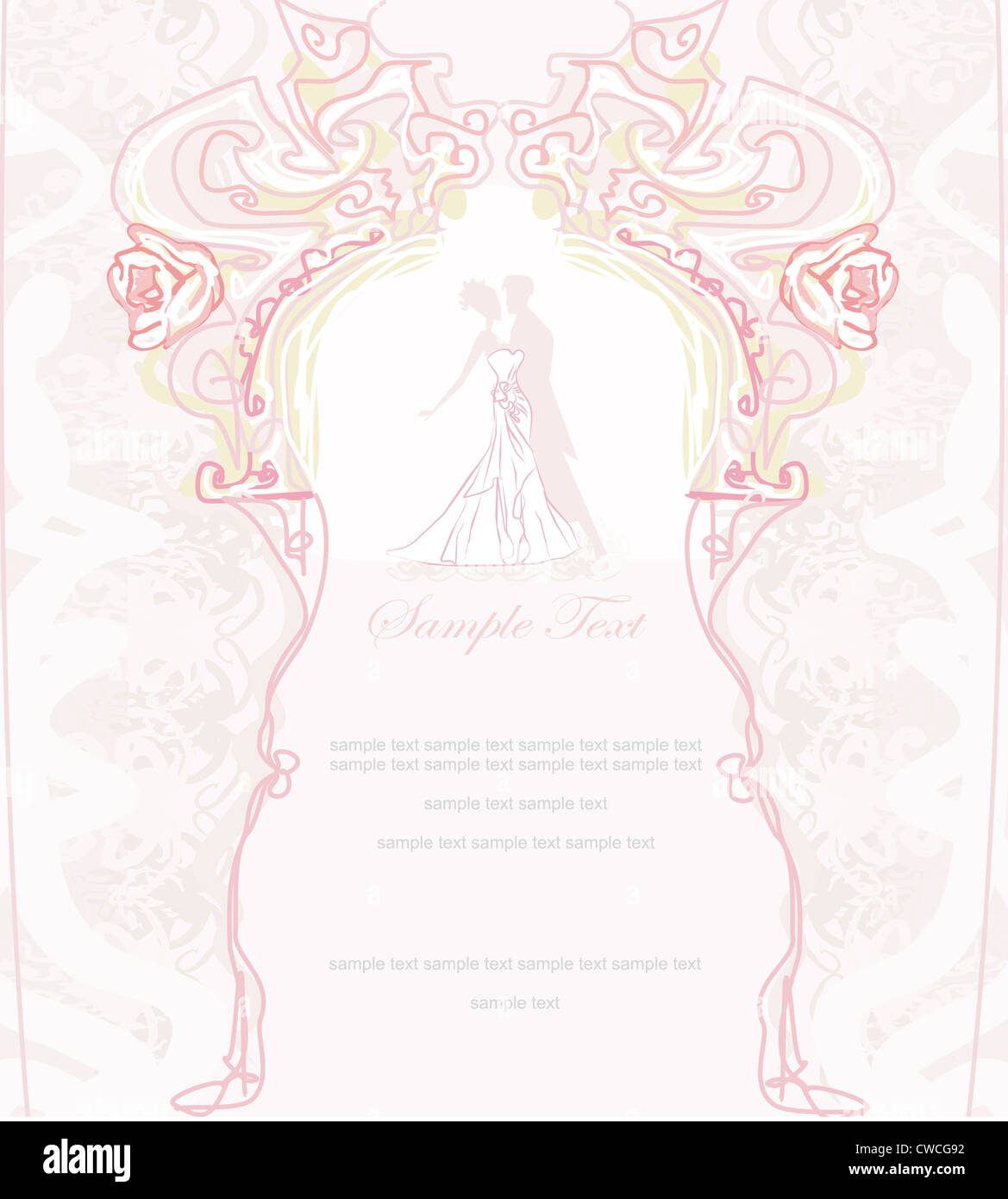 Ballroom dancers - invitation Stock Photo - Alamy