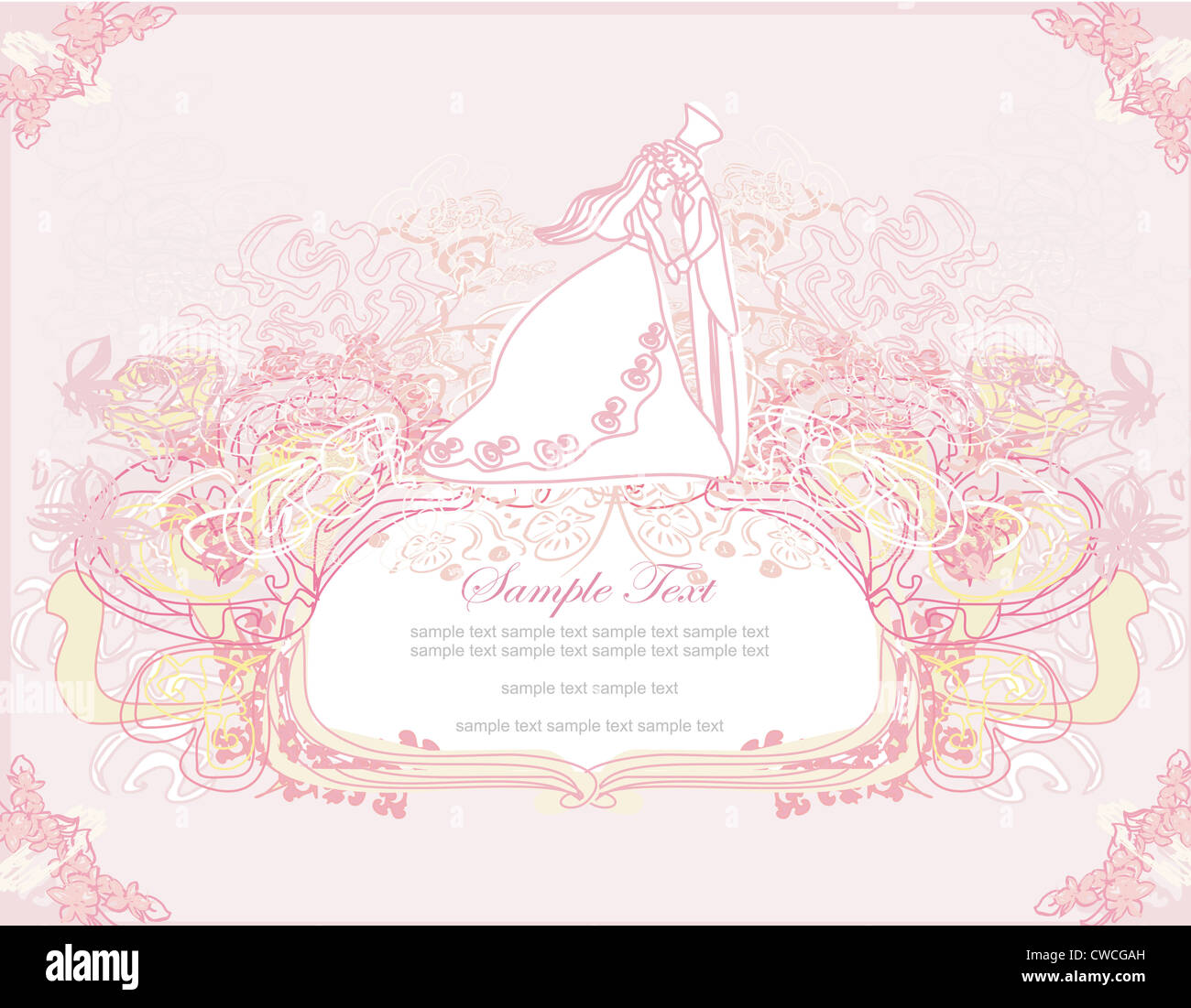 Ballroom dancers - invitation Stock Photo - Alamy