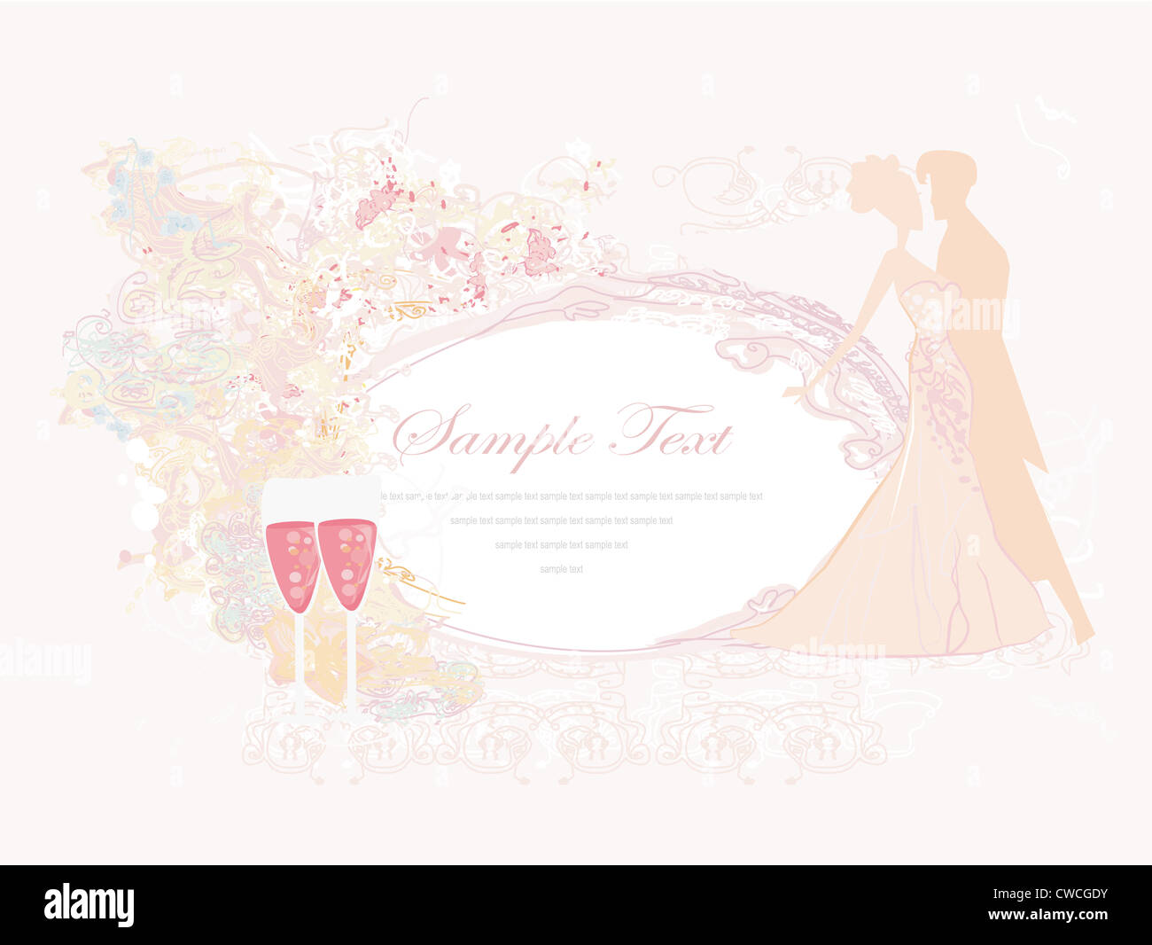 Ballroom dancers - invitation Stock Photo - Alamy