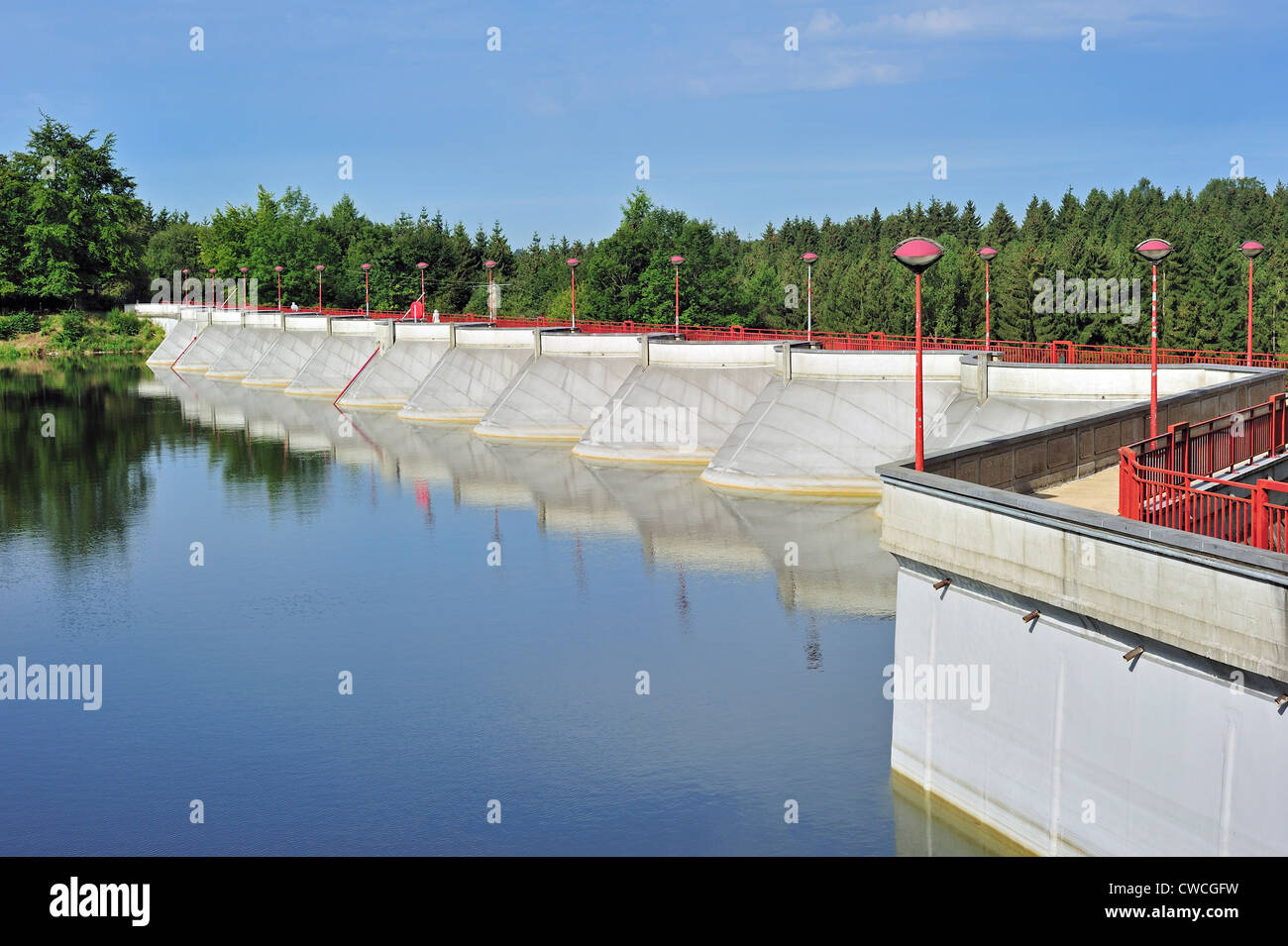 Lake Bütgenbach, artificial lake created by the damming of the Warche ...