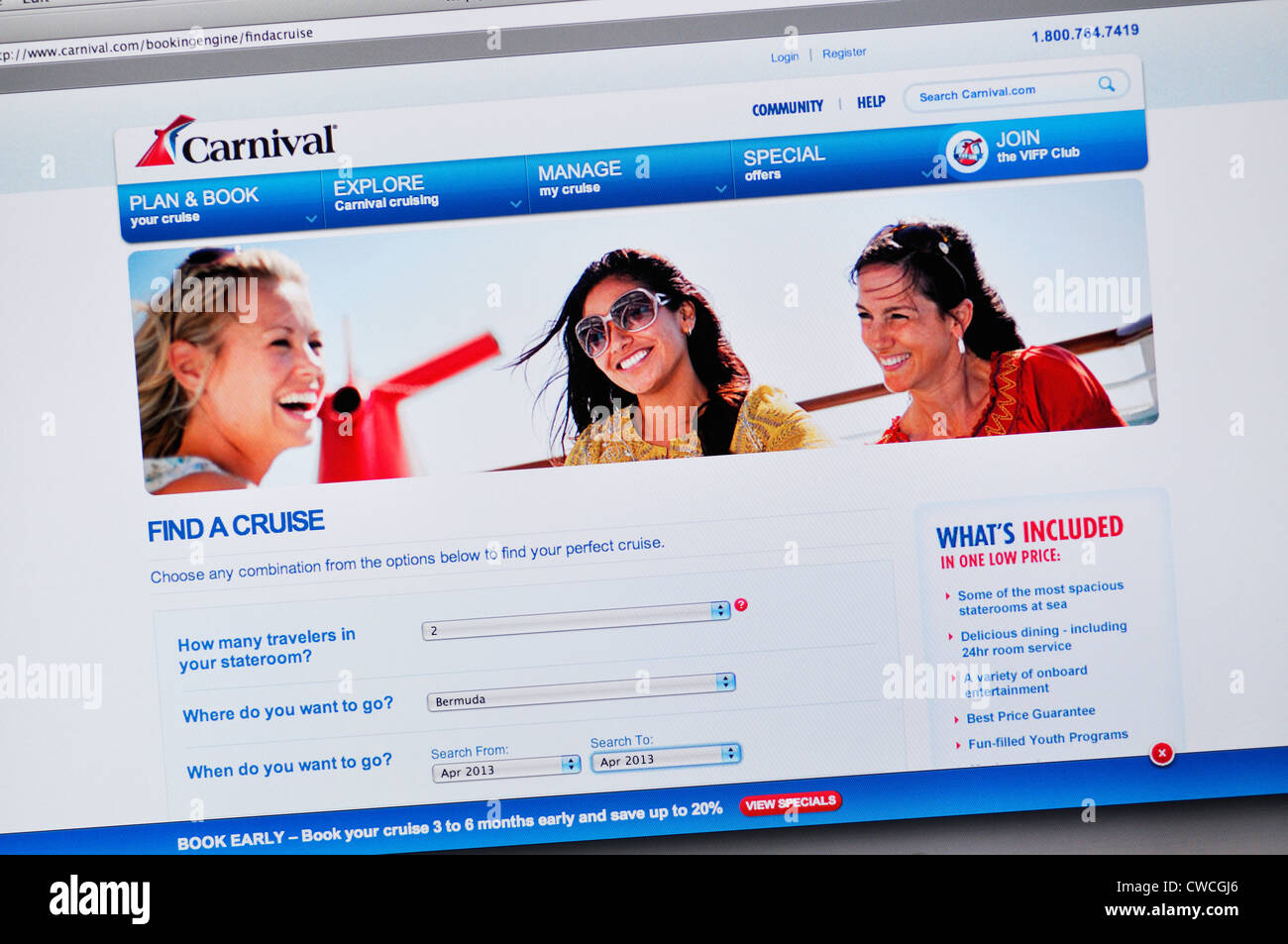Carnival Cruises website Stock Photo - Alamy