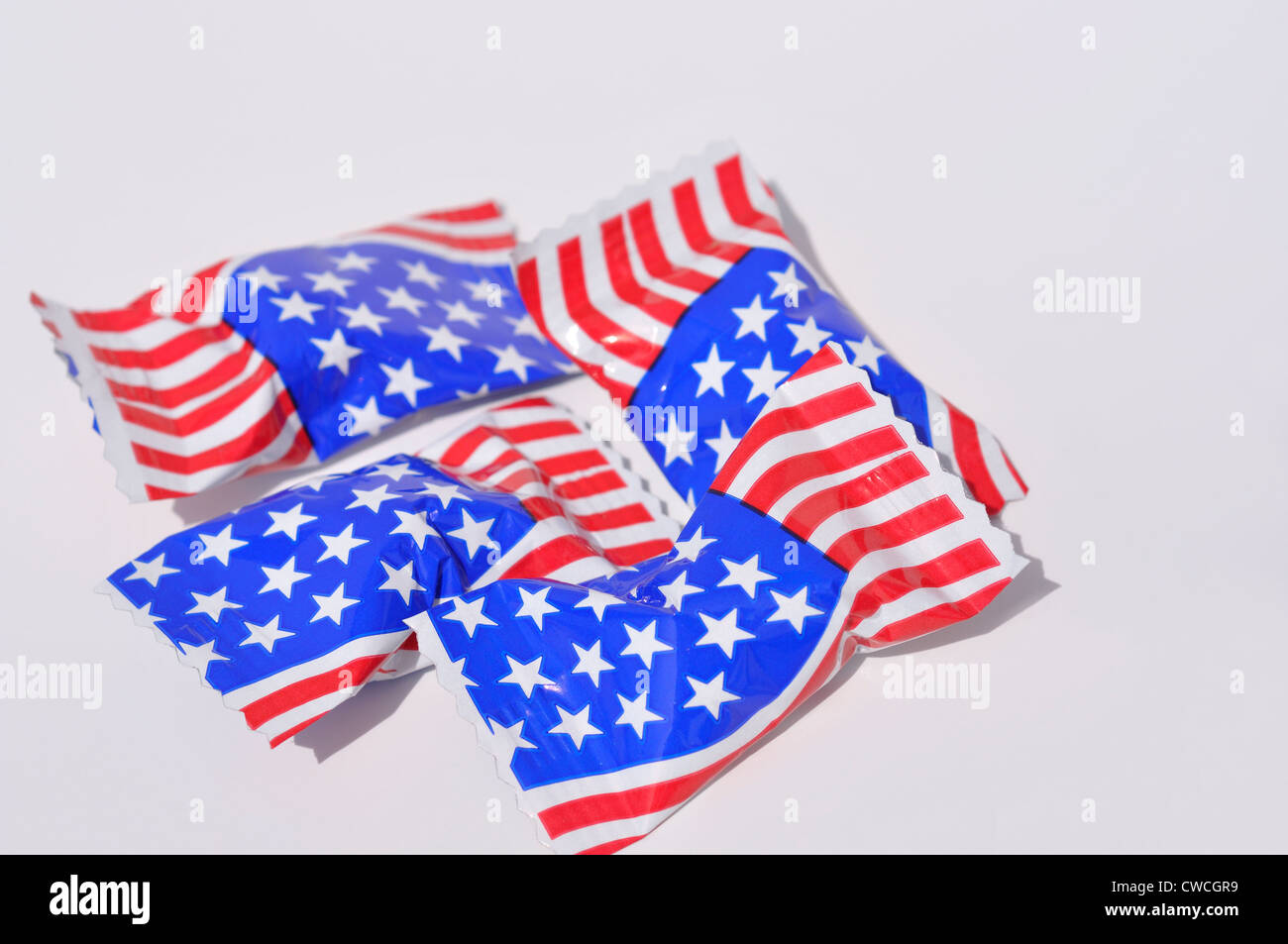 Candy wrapped in US flag wrapper Stock Photo - Alamy