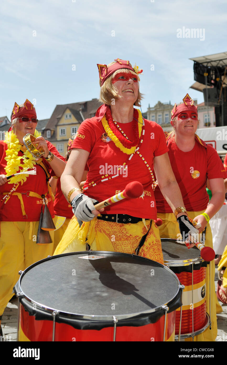 Members of the International Samba-Festival Coburg, Bavaria, Germany ...