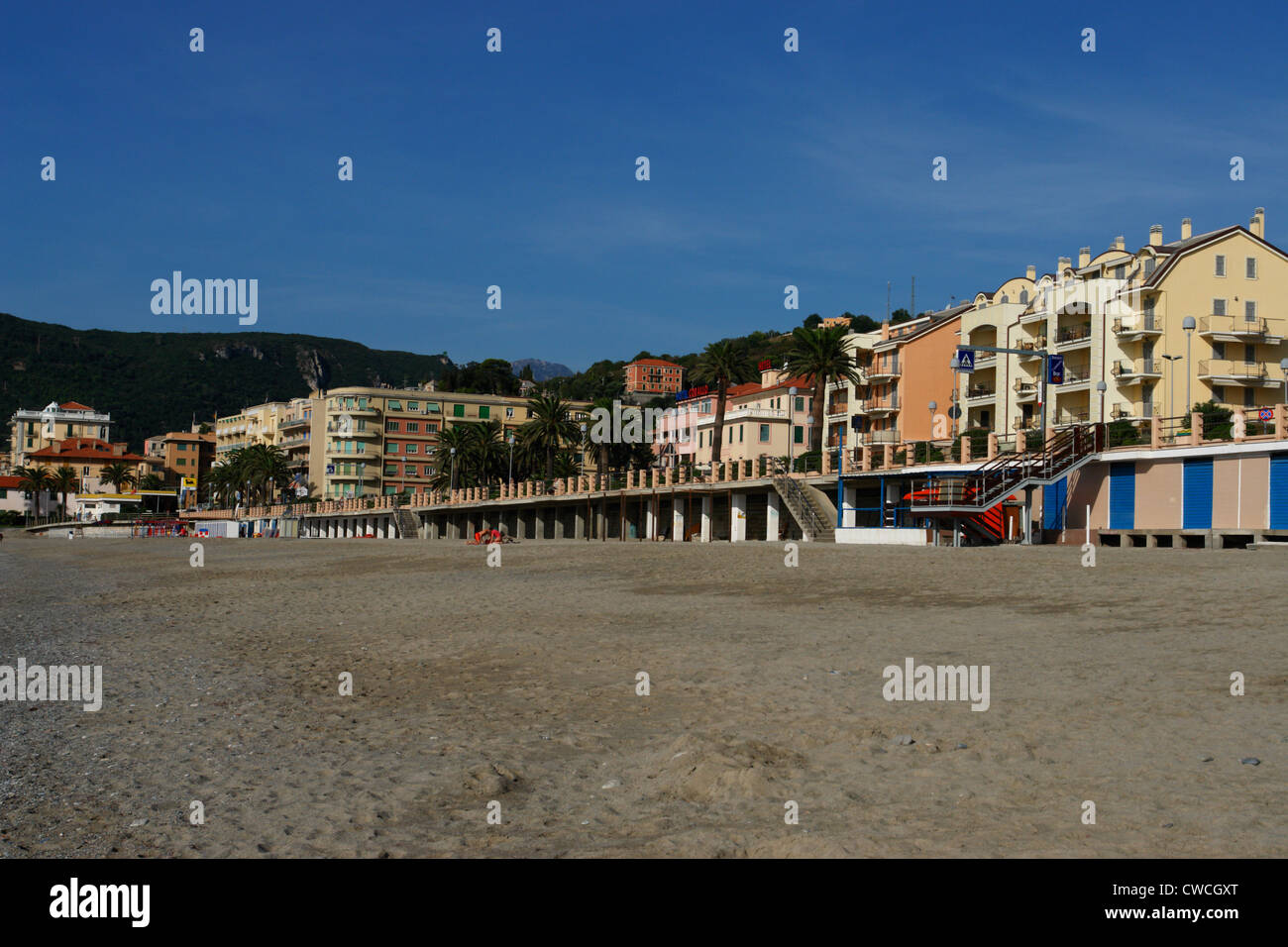 Beach from Finale Ligure / Finalpia at the Italian Riviera Stock Photo ...