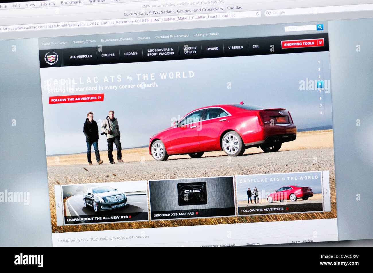Cadillac website - luxury car manufacturer Stock Photo - Alamy