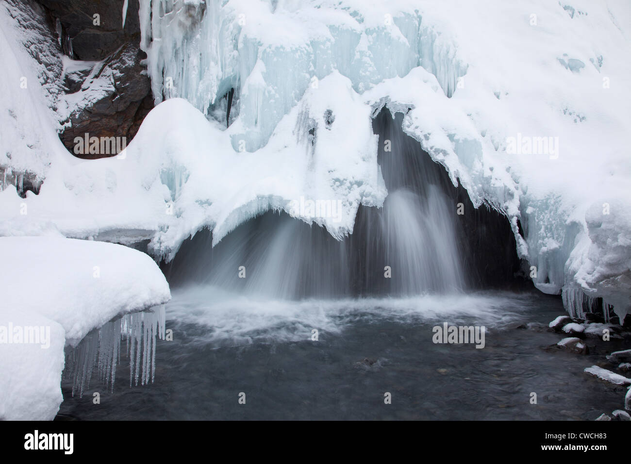 Frozen waterfall, Seward, Alaska Stock Photo - Alamy