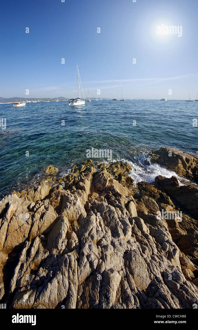 sailing boat on summer beach holiday Stock Photo - Alamy