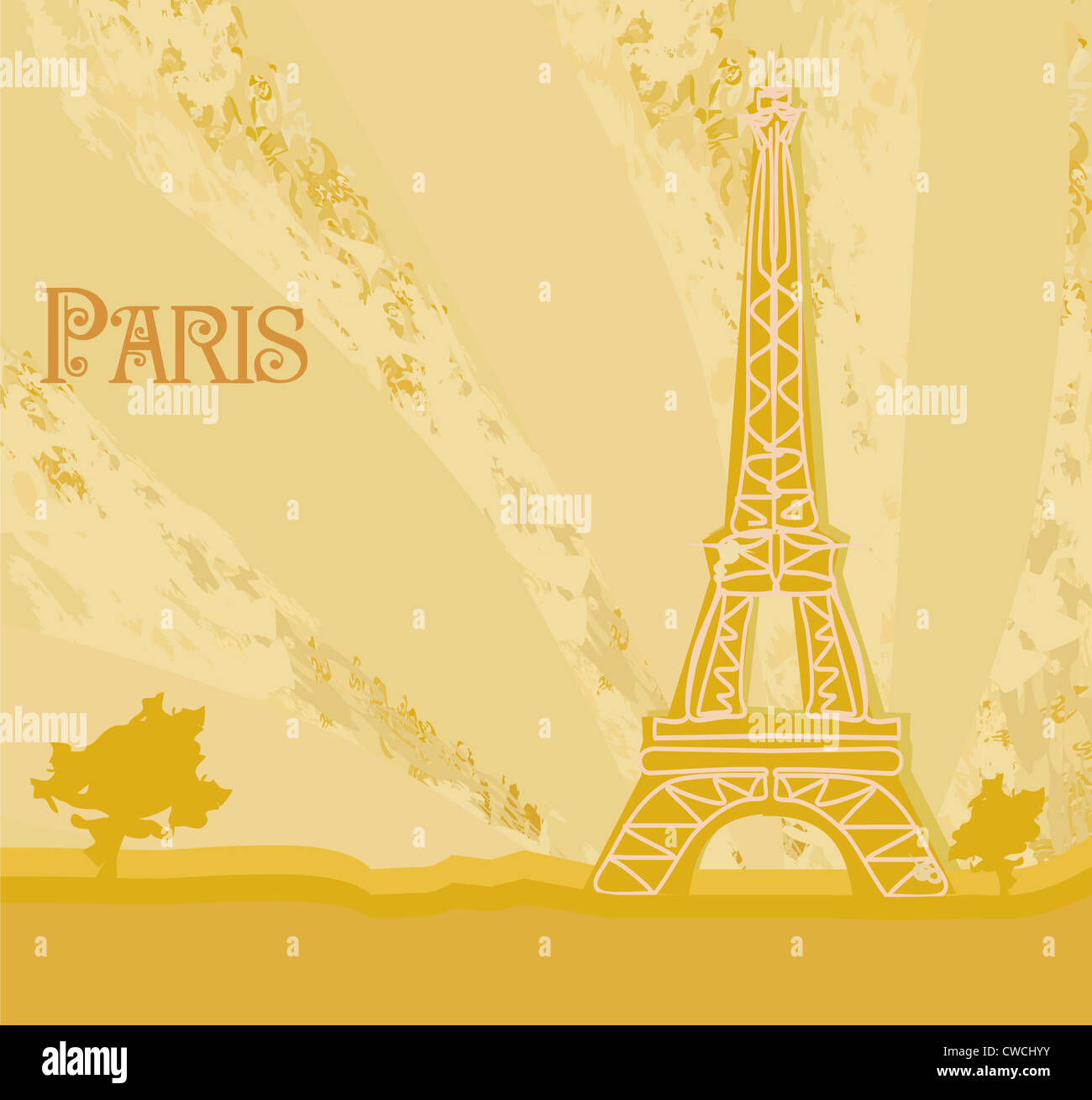 vintage retro Eiffel in Paris card Stock Photo - Alamy