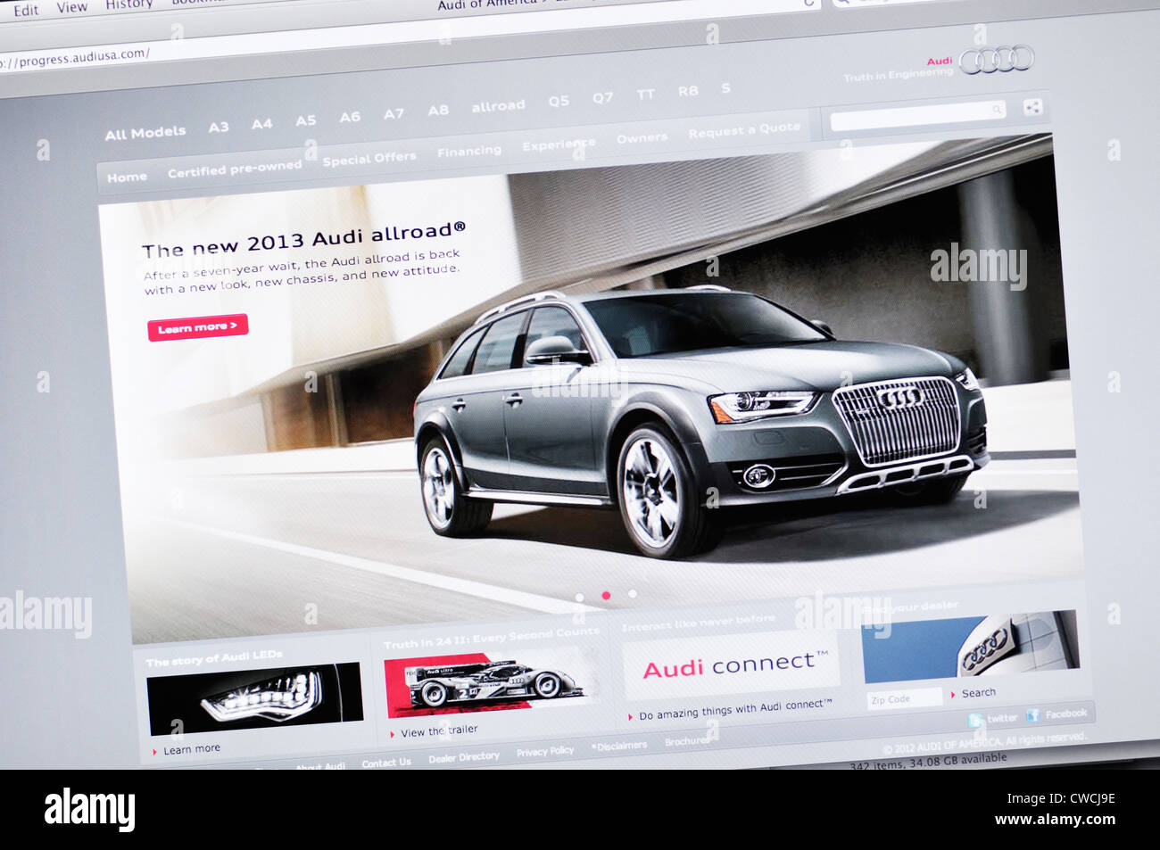 Audi website - car manufacturer Stock Photo - Alamy