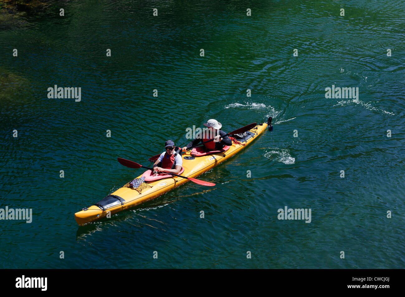 Kayak in the river mouth of Porto, Corsica, France Stock Photo - Alamy