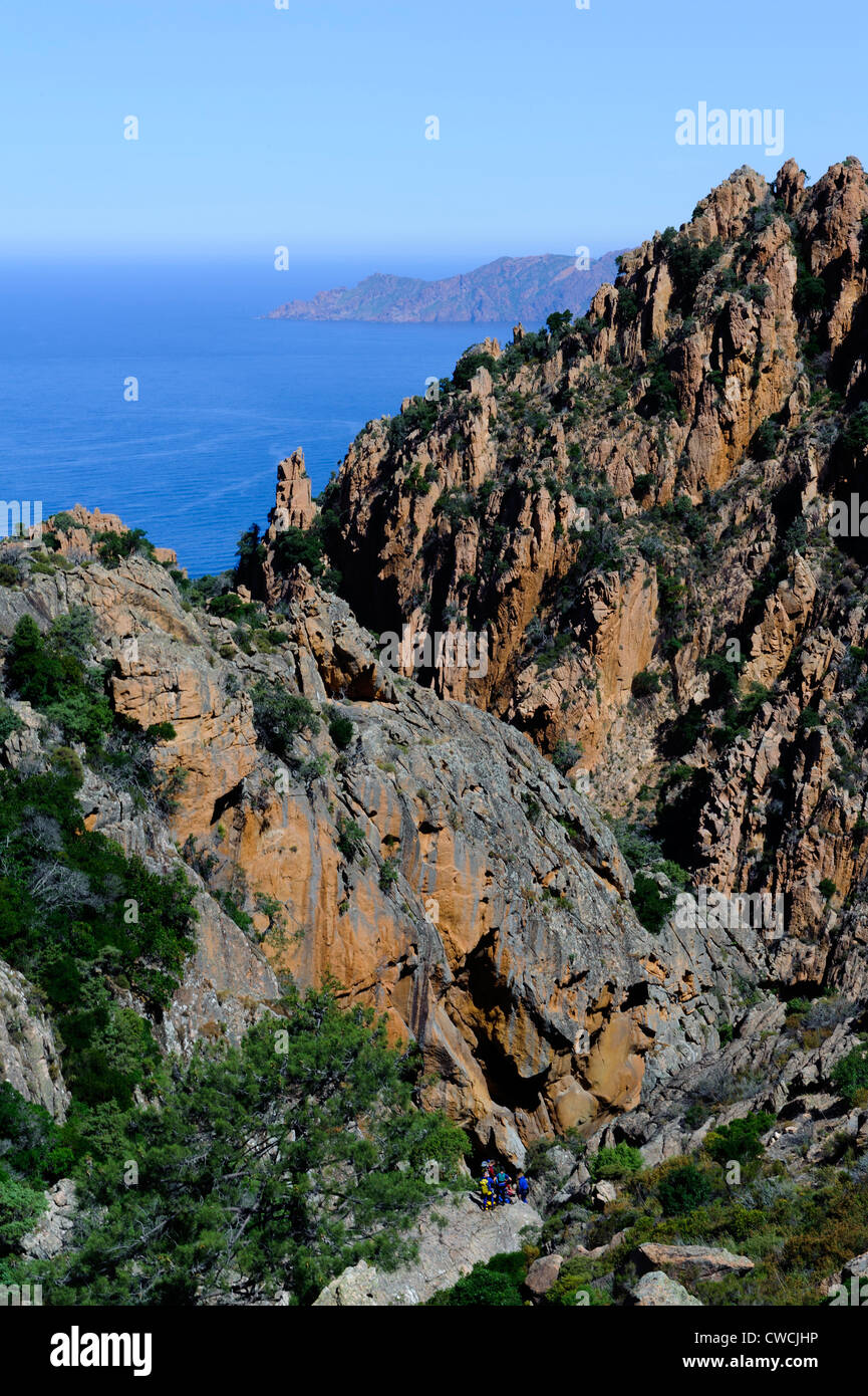 Cliffs Les Calanche de Piana, Corsica, France, Unesco-Heritage Site ...