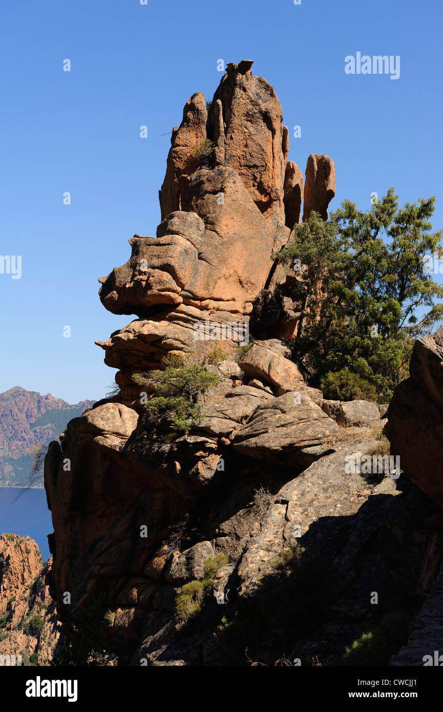 Cliffs Les Calanche de Piana, Corsica, France, Unesco-Heritage Site ...