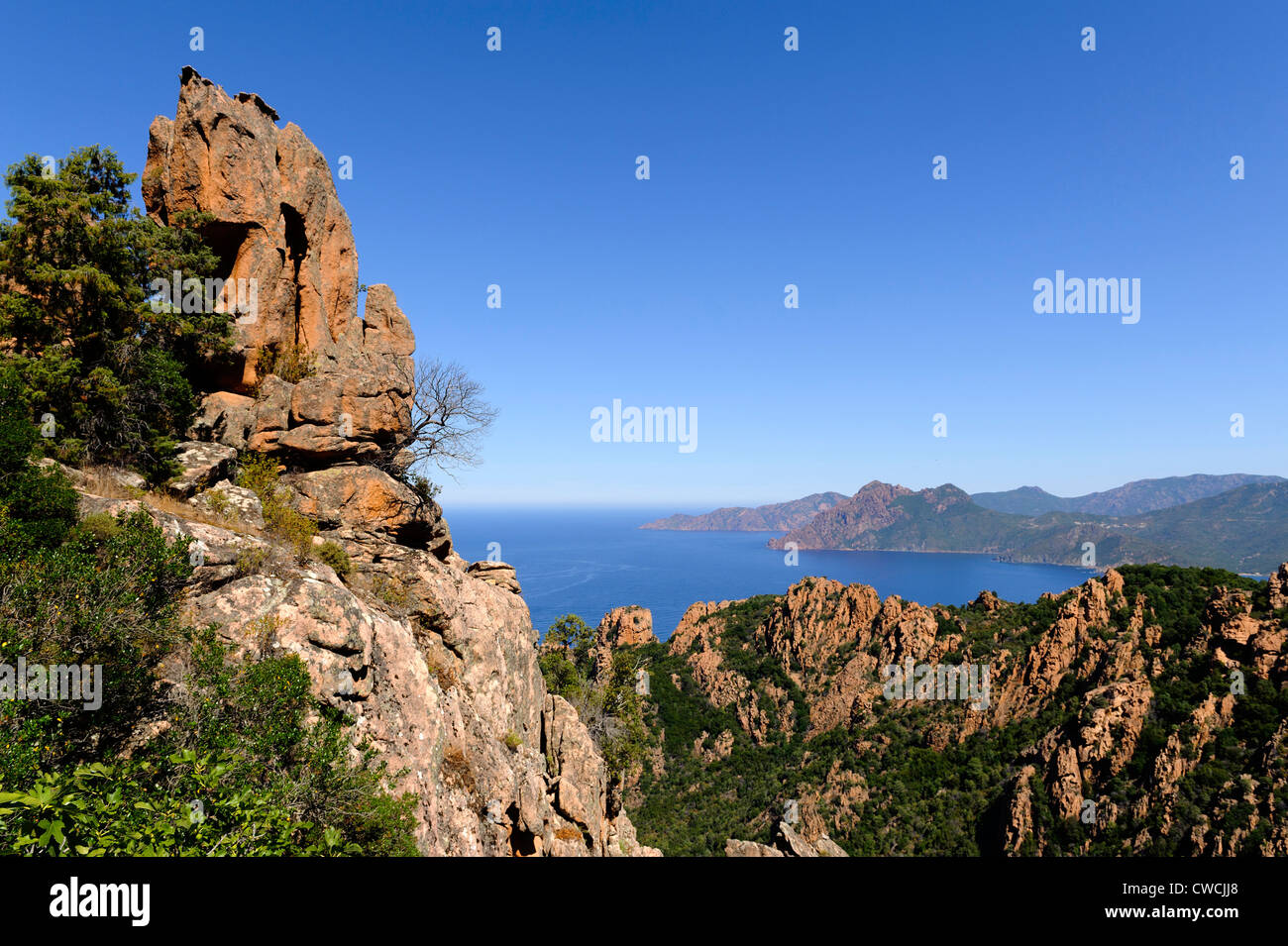 Cliffs Les Calanche de Piana, Corsica, France, Unesco-Heritage Site ...