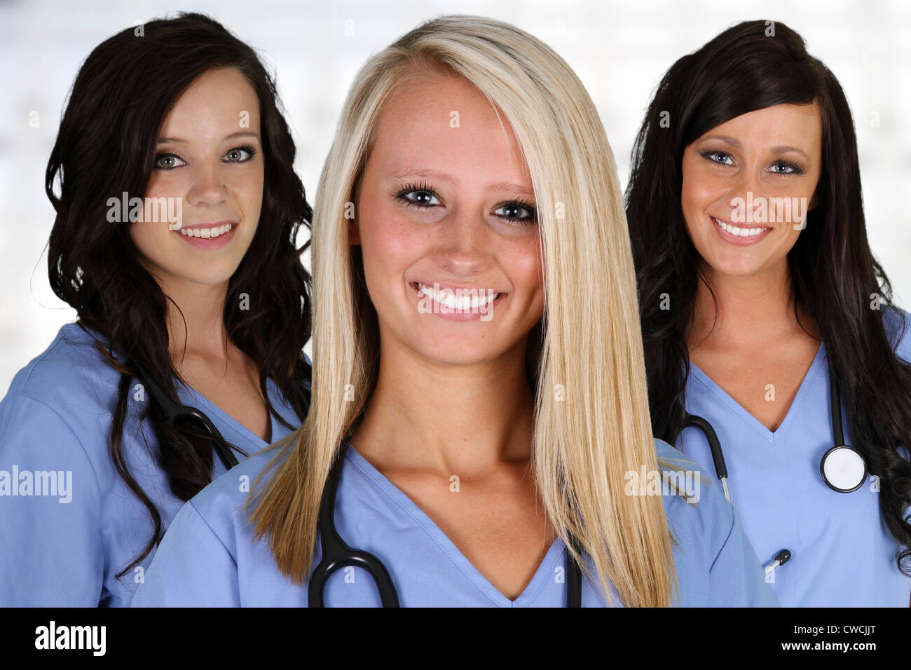 Group of nurses set in a hospital Stock Photo - Alamy