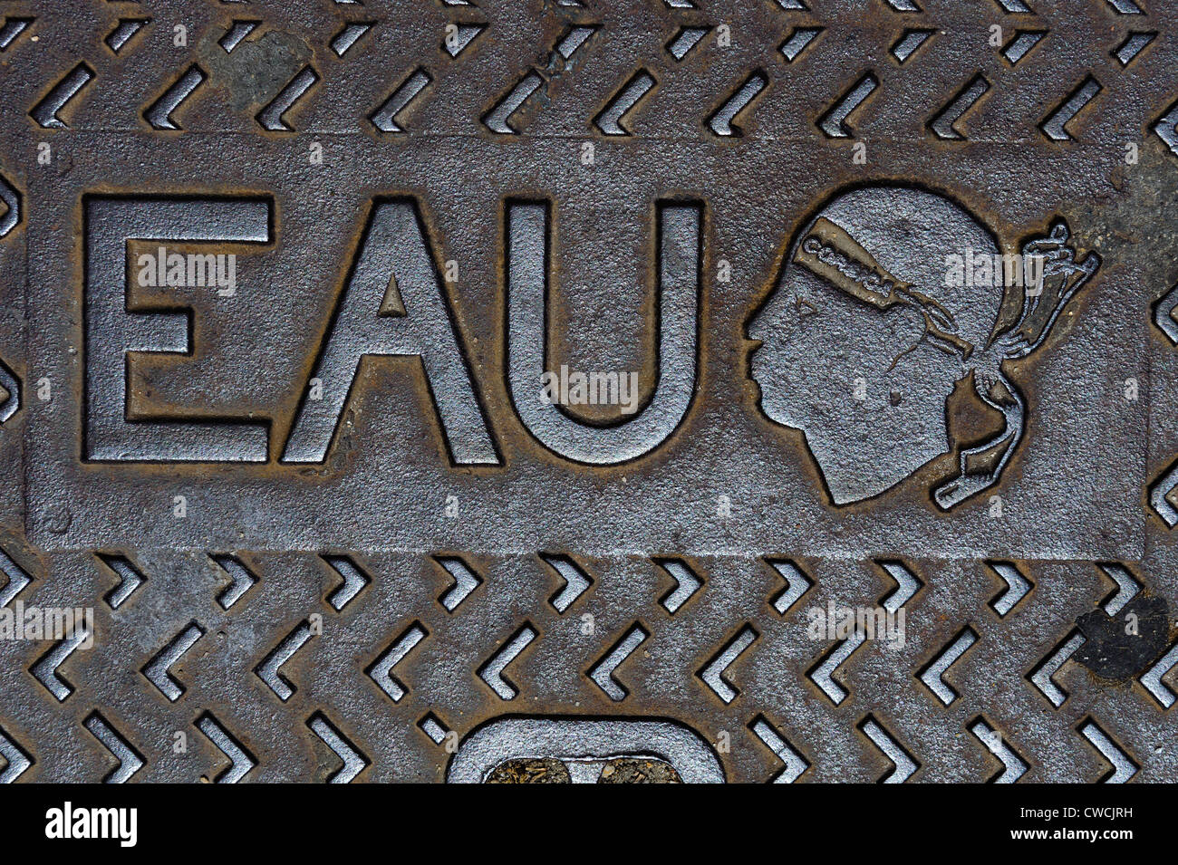 Hydrant with corsican symbol in Calvi, Corsica, France Stock Photo - Alamy