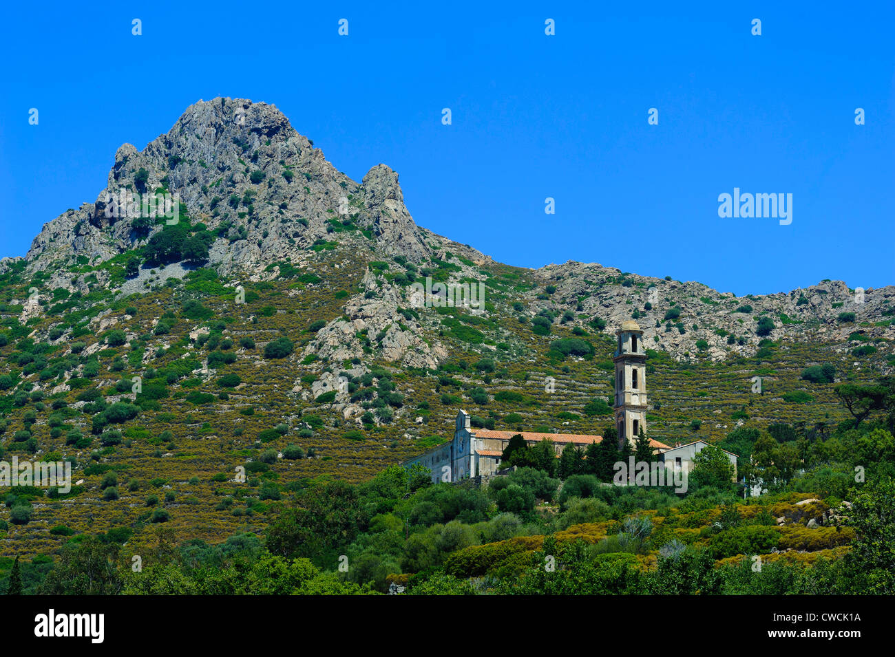 Corbara monastery in the Balagne, Corsica, France Stock Photo - Alamy