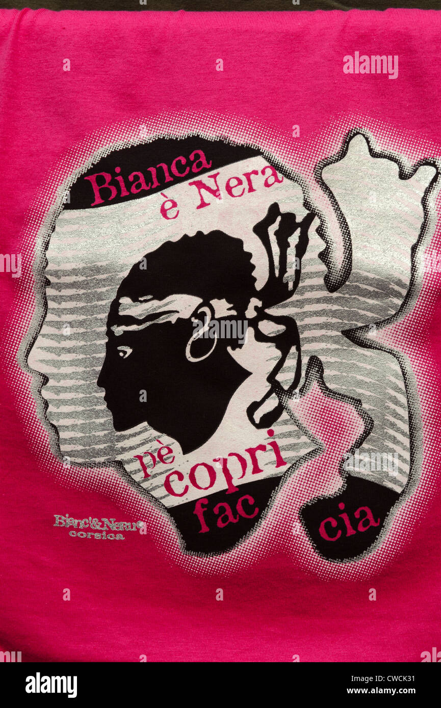 T-Shirt with Corsican Symbol in L'Ile Rousse, Corsica, France Stock ...