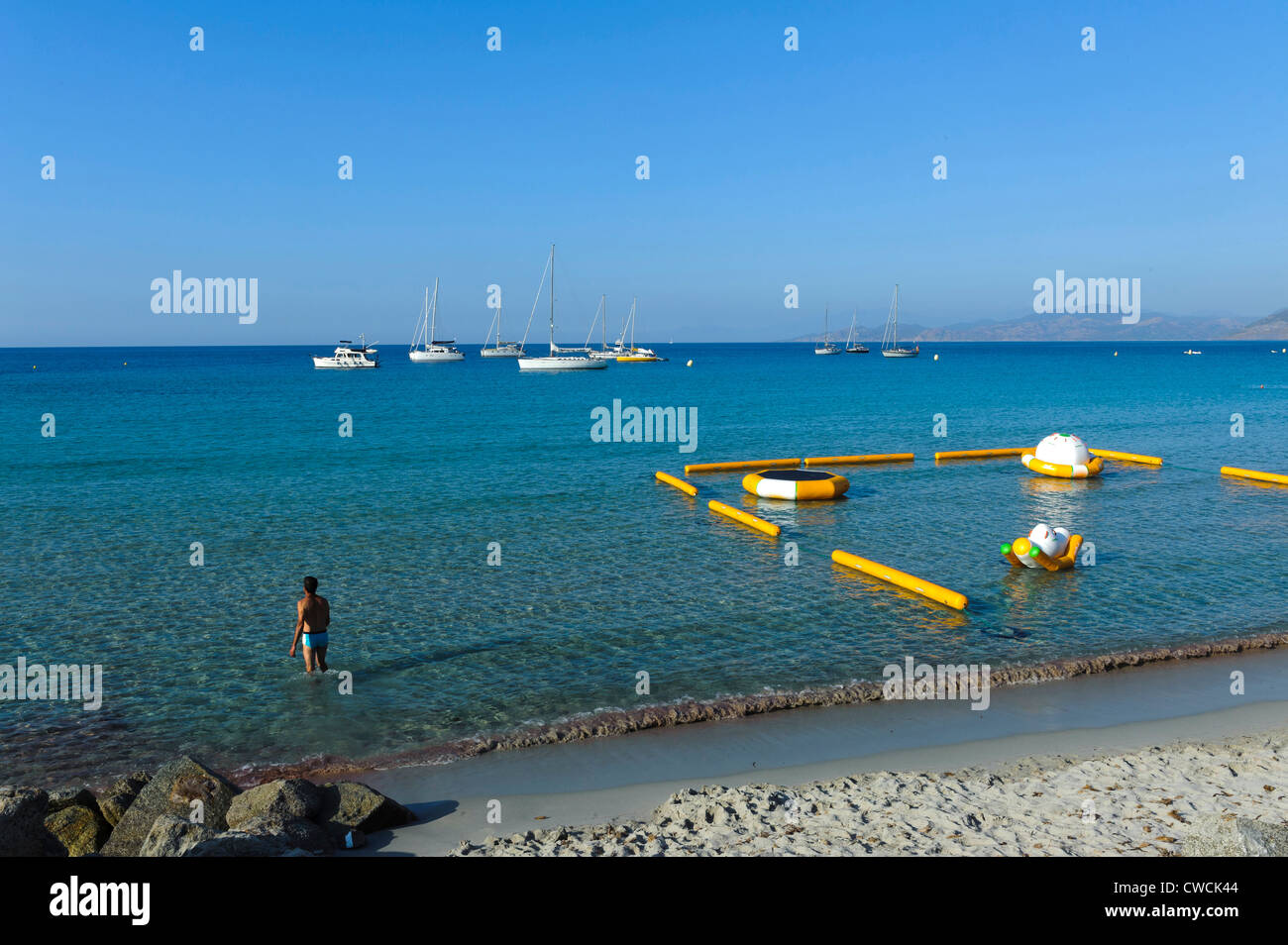 Beach of L'Ile Rousse, Corsica, France Stock Photo - Alamy