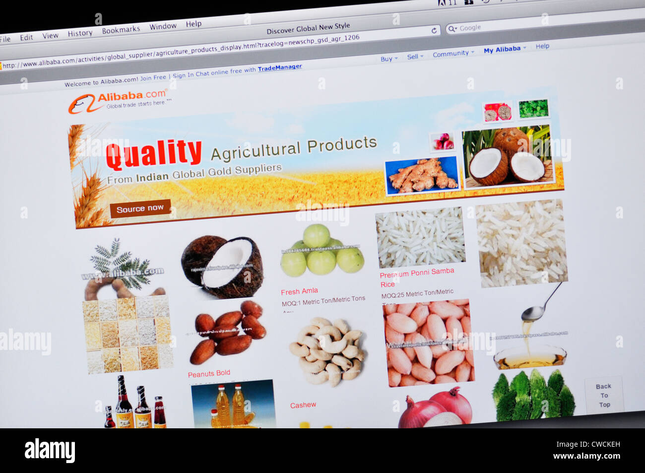 Alibaba wholesale shopping website Stock Photo - Alamy