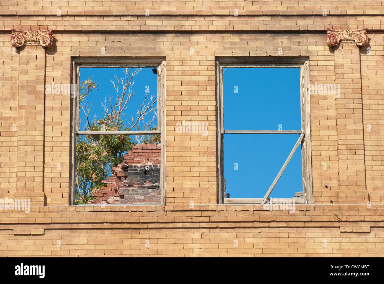 Only the front of this building is standing on a street in Tucumcari ...
