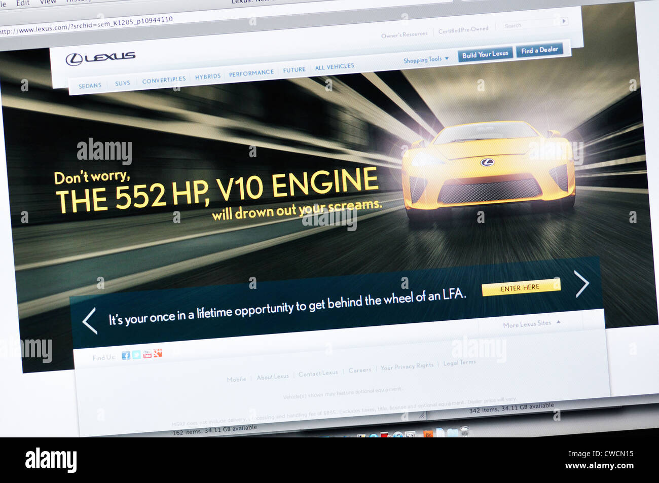 Lexus luxury cars website Stock Photo - Alamy