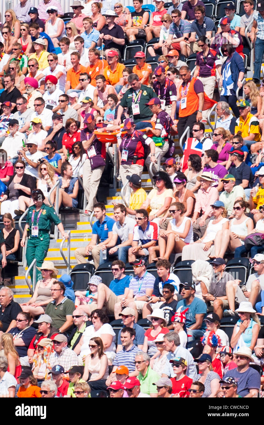 London 2012 Stratford Olympic Park spectator stretcher carried out ...