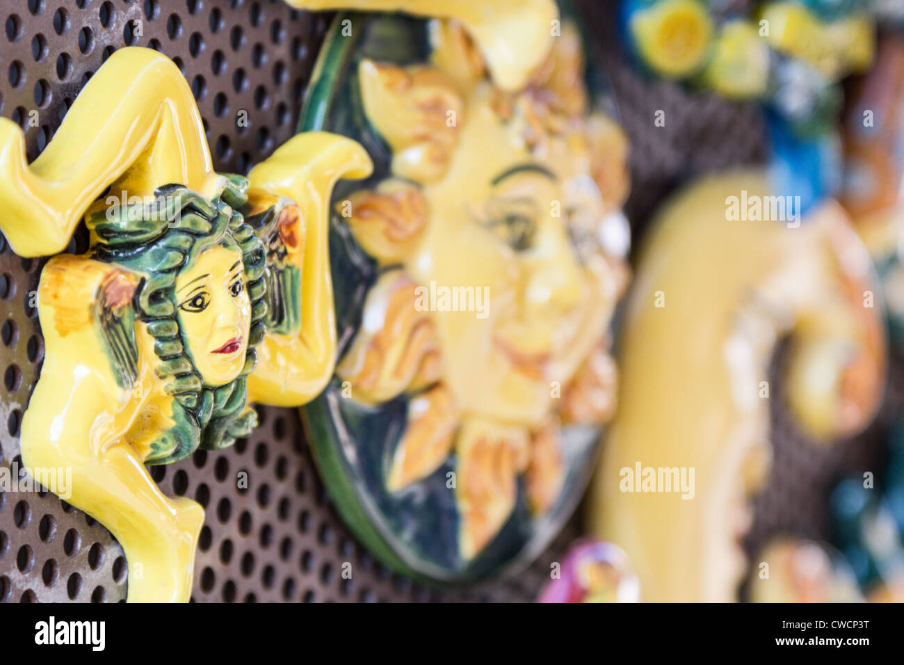 A ceramic trinacria, symbol or emblem of Sicily Stock Photo - Alamy