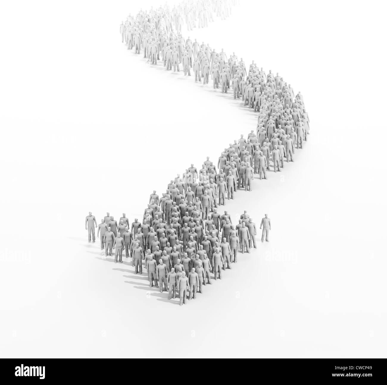 Large group people forming arrow hi-res stock photography and images ...