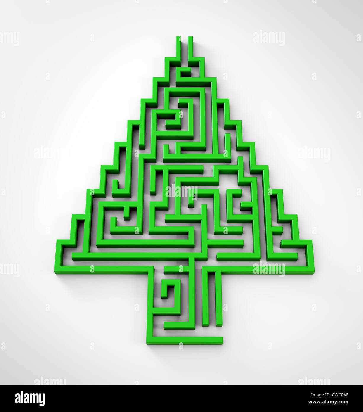 Green Christmas Tree shaped maze Stock Photo - Alamy