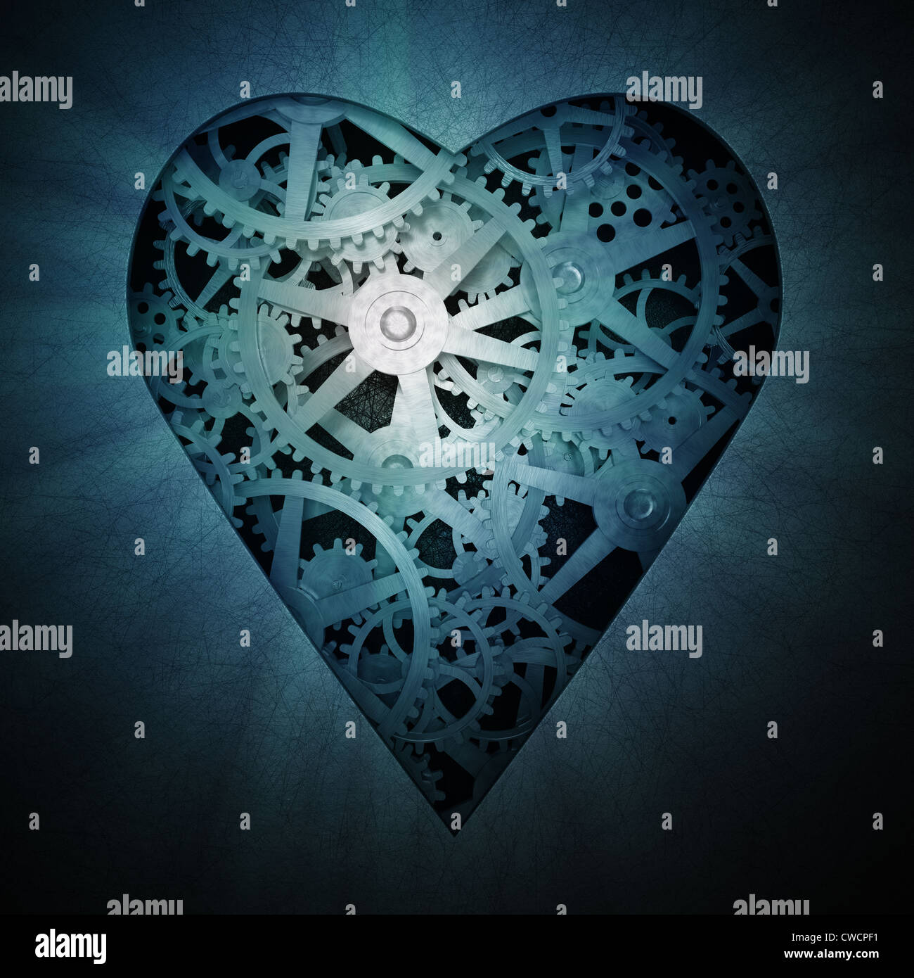 Heart symbol made out of cogs and gears Stock Photo - Alamy