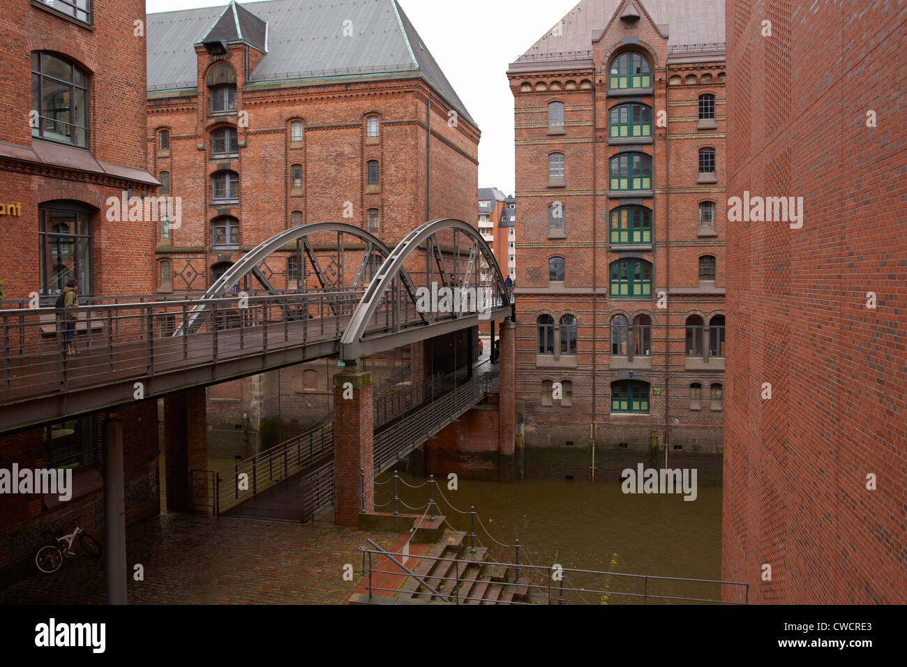 Warehouses and channels in the port area Stock Photo - Alamy