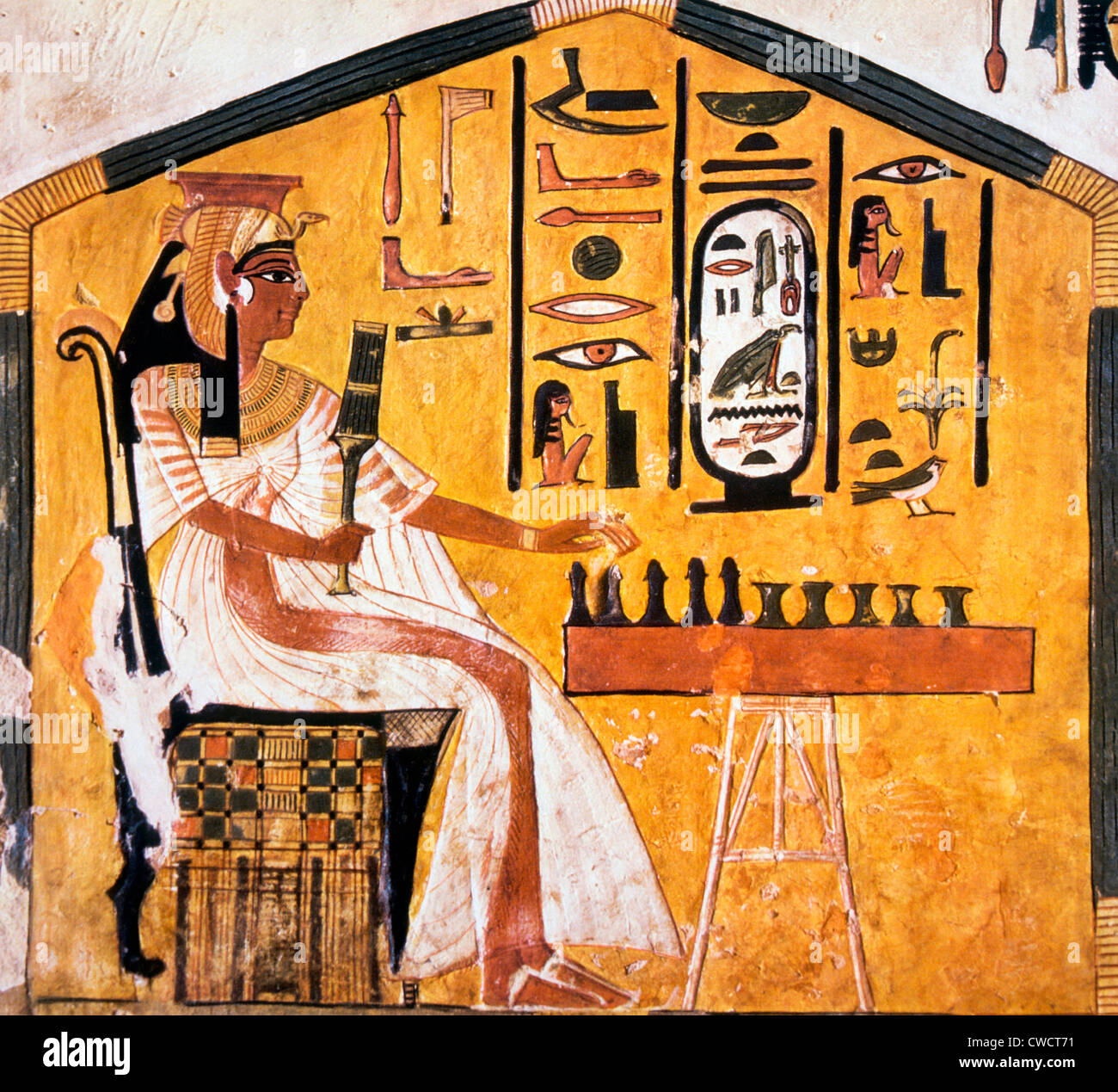 Queen Nefertari Playing Chess, Painting From Tomb of Nefertari, Valley ...