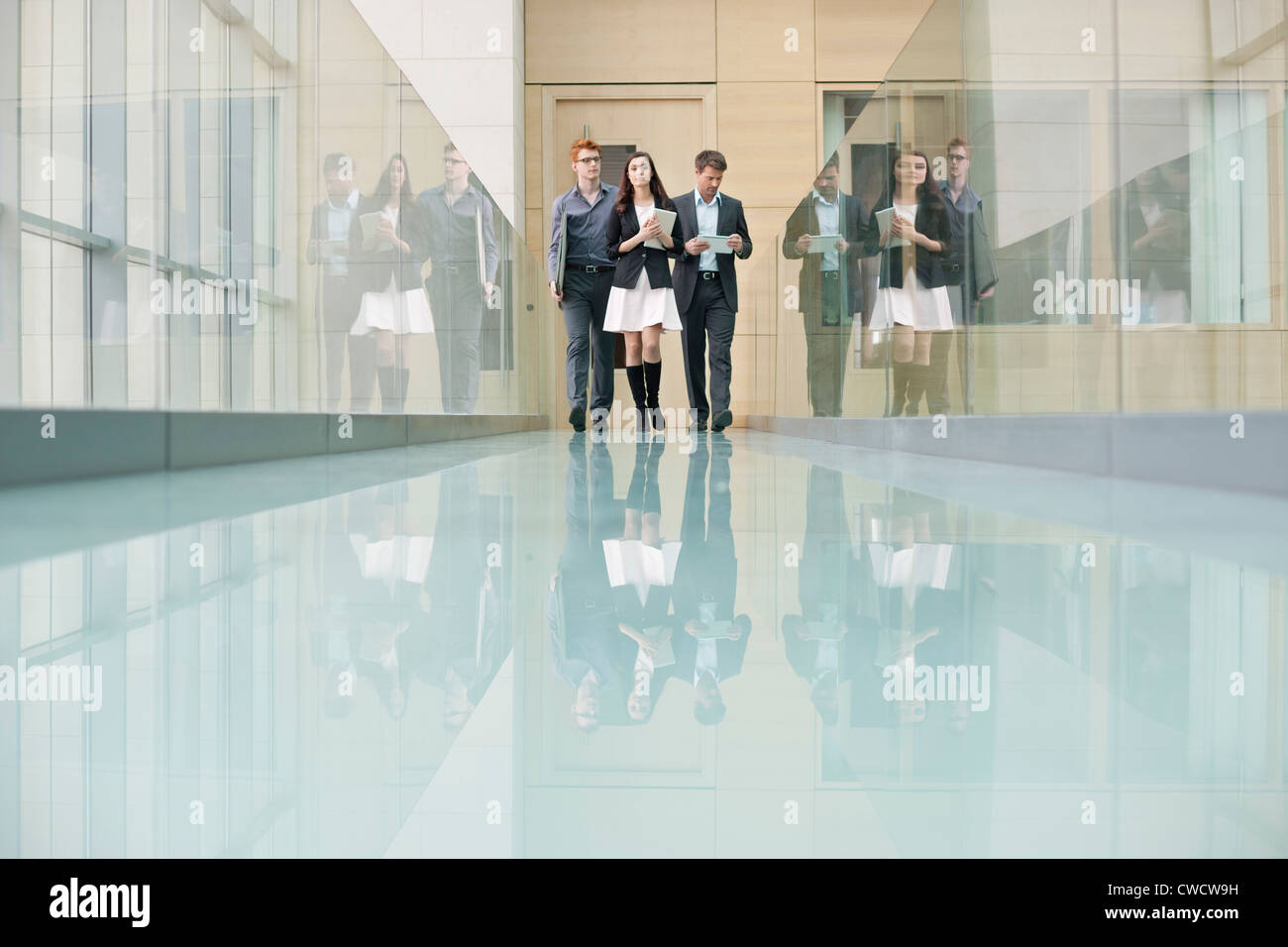 Business executives walking in a corridor Stock Photo - Alamy