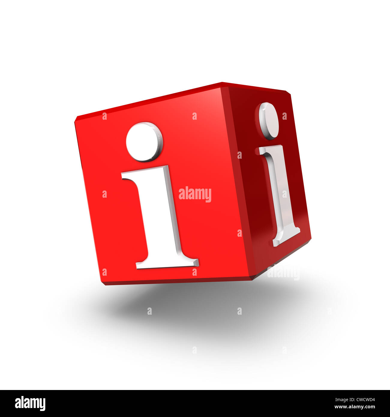 A red information box floating on a white background Stock Photo - Alamy
