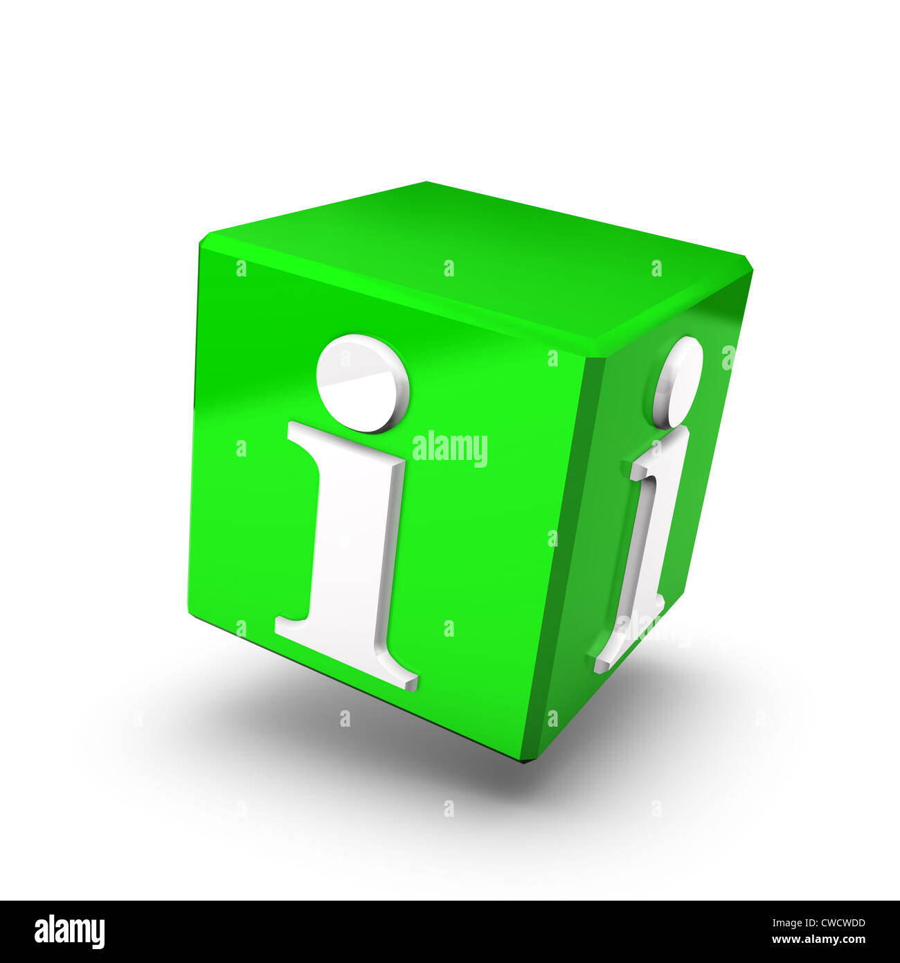 A green information box floating on a white background Stock Photo - Alamy