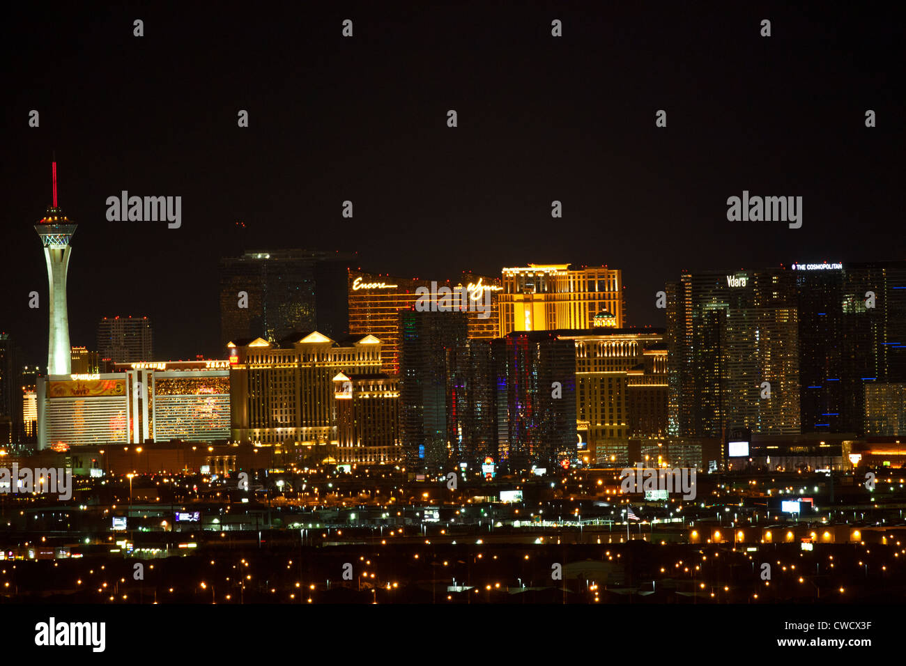 Las Vegas Strip at night, Nevada Stock Photo - Alamy