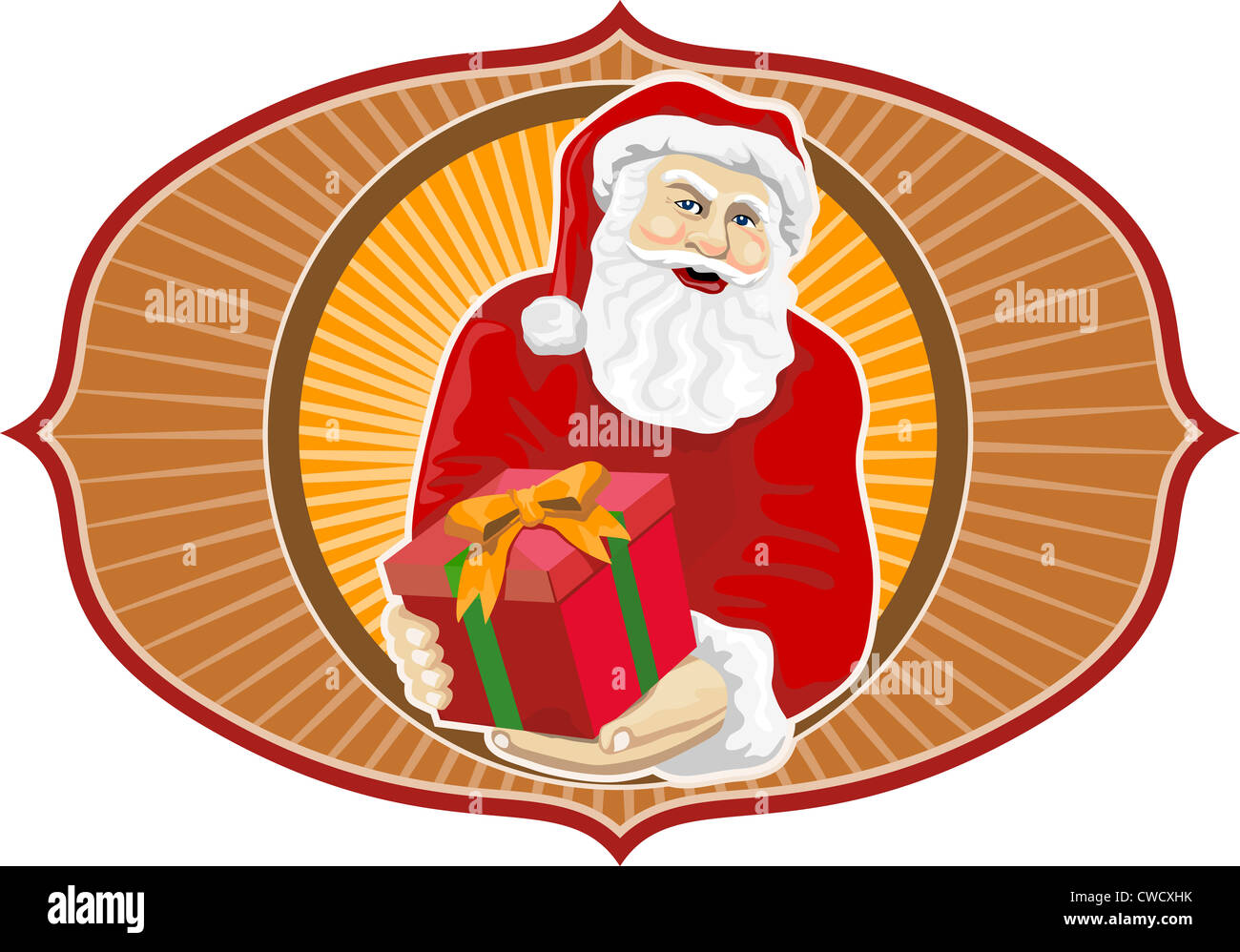 Retro style illustration of santa claus saint nicholas father christmas ...