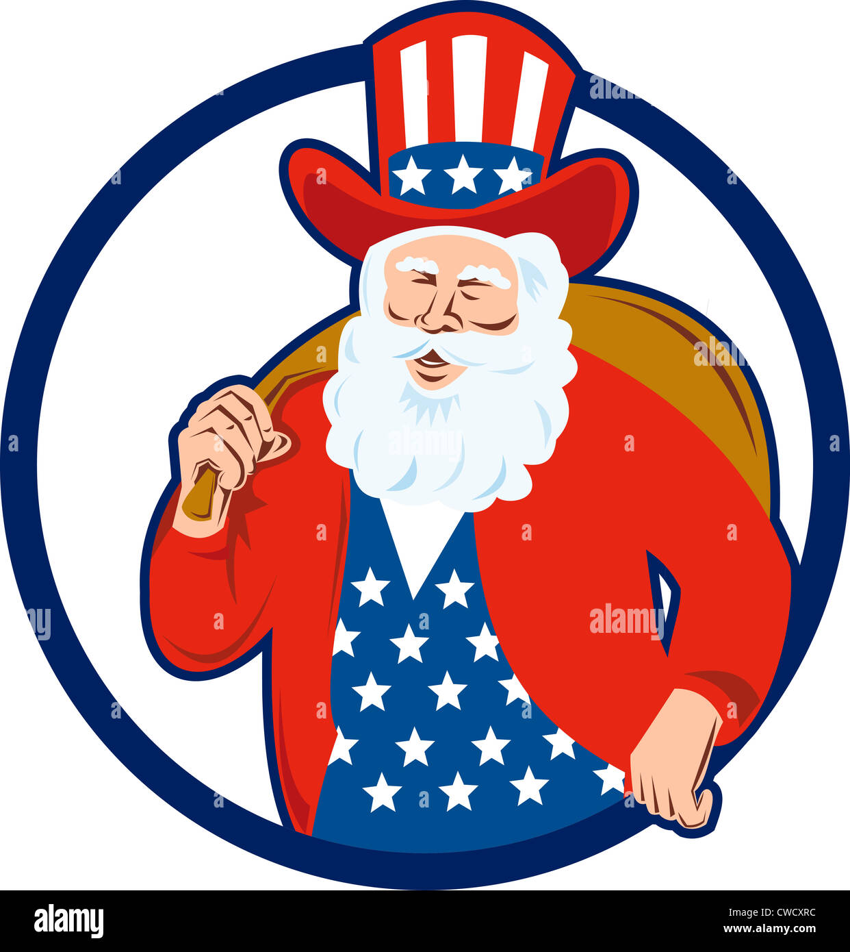 Retro style illustration of american santa claus saint nicholas father ...